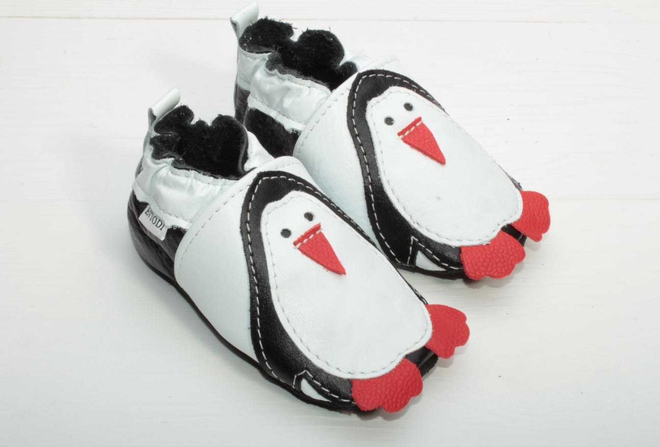 Penguin Baby Shoes Black&White Leather Baby Shoes Soft Sole | Etsy