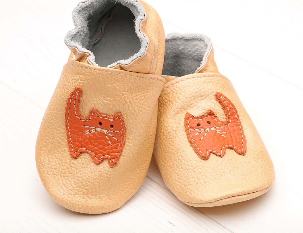 Tan Leather Baby Shoes Soft Sole Baby Shoes Child Moccasins | Etsy