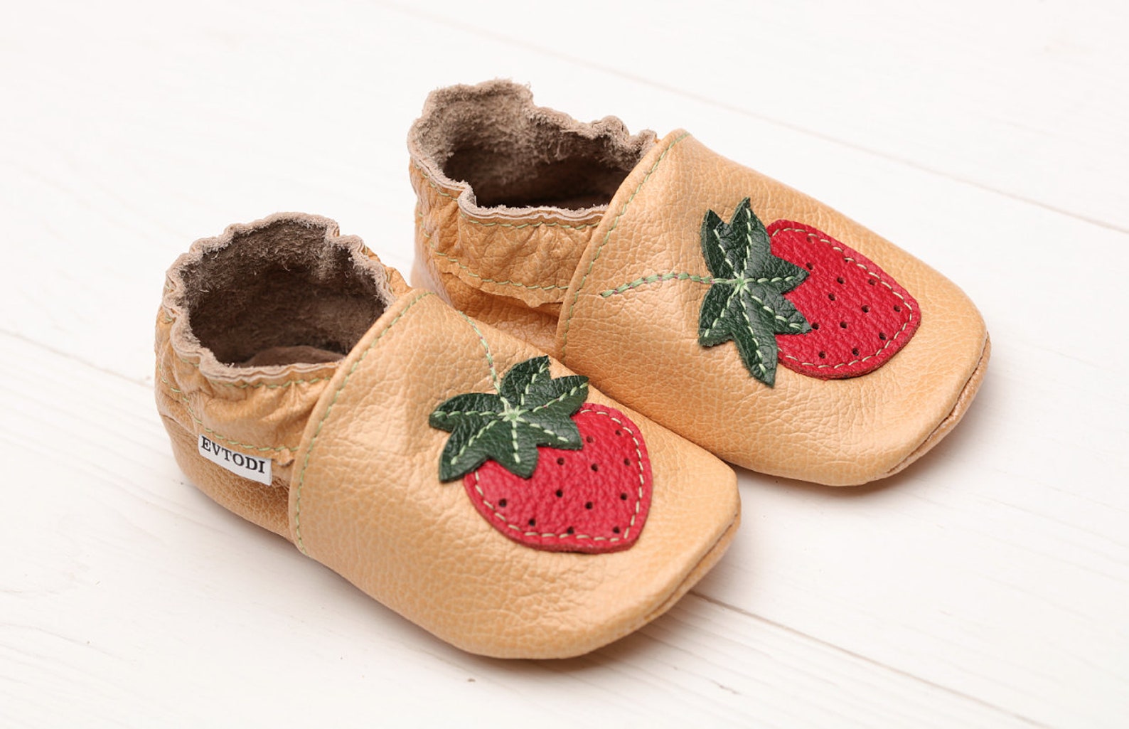 Tan Leather Baby Shoes Soft Sole Baby Shoes Toddler - Etsy