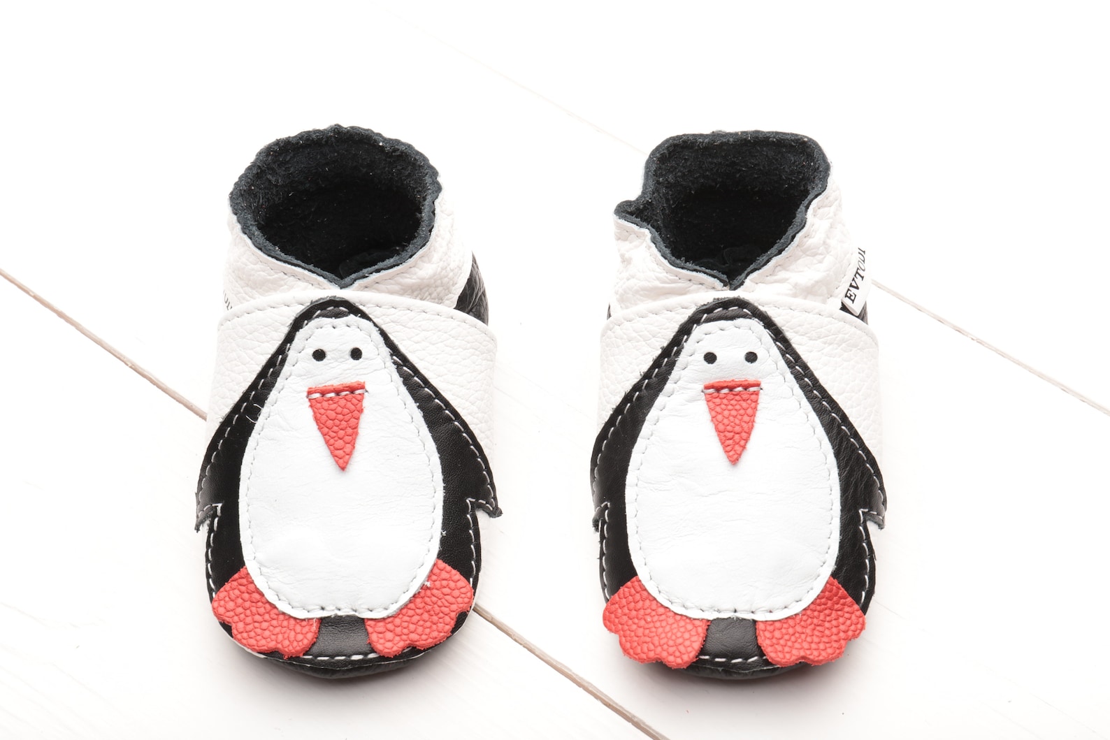 Penguin Baby Shoes, Black&white Leather Baby Shoes, Soft Sole Baby ...