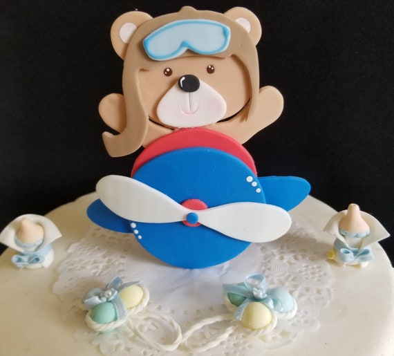 Airplane Cake Topper Pilot Cake Decoration Baby Shower Boy - Etsy