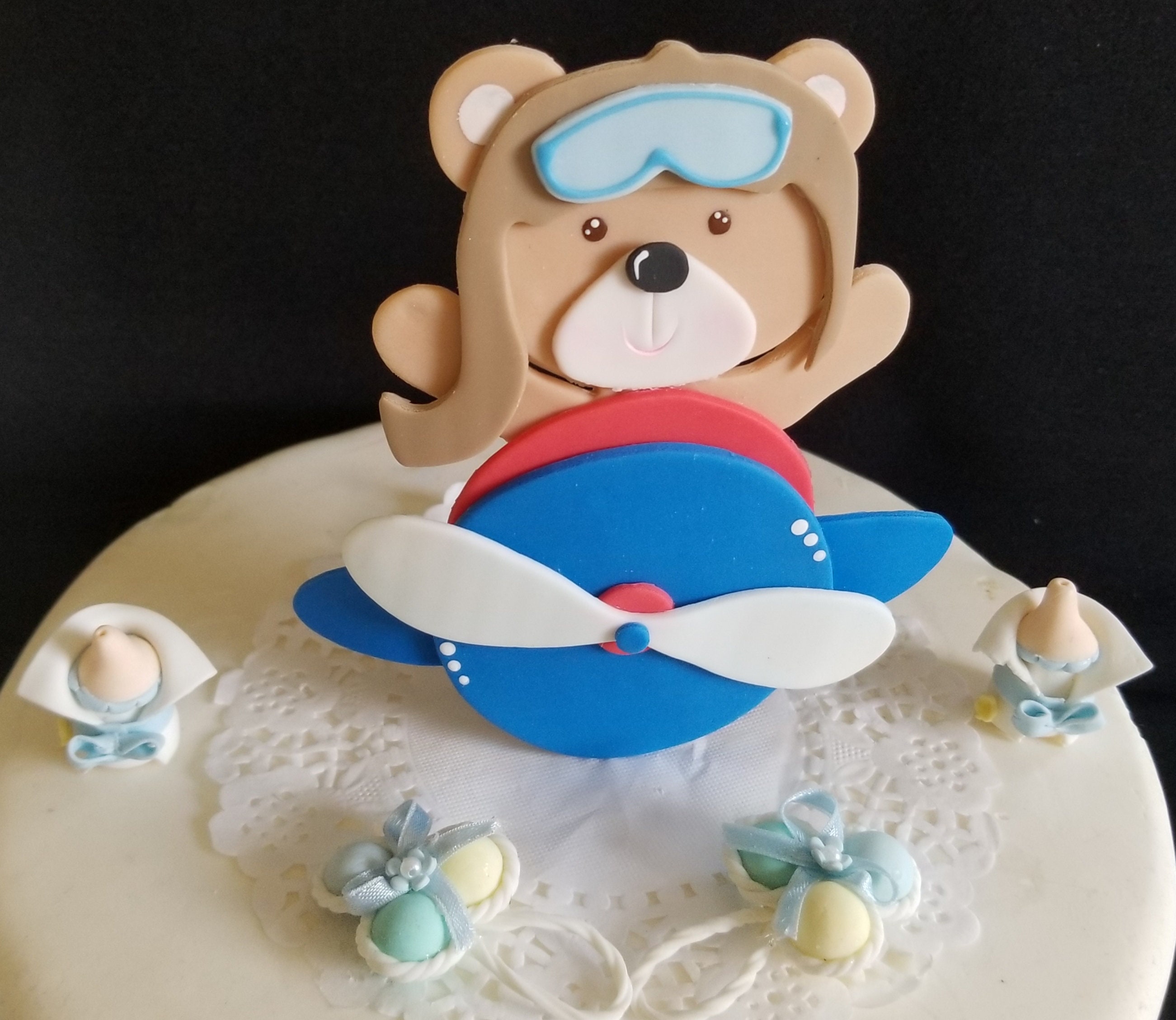 Airplane Cake Topper Pilot Cake Decoration Baby Shower Boy | Etsy