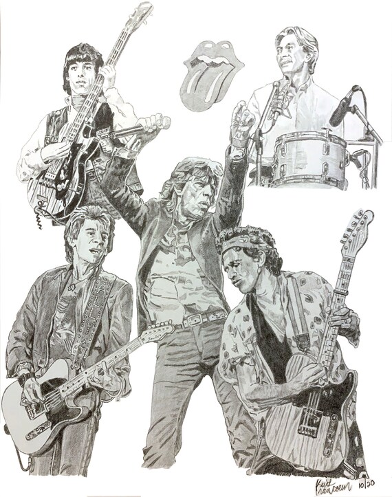 Thru the Years Rock N Roll Art the Rolling Stones | Etsy