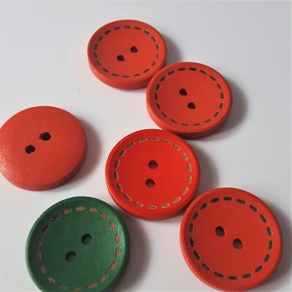 6 Buttons 1'' Wooden Buttons for Hats Wood Button for | Etsy