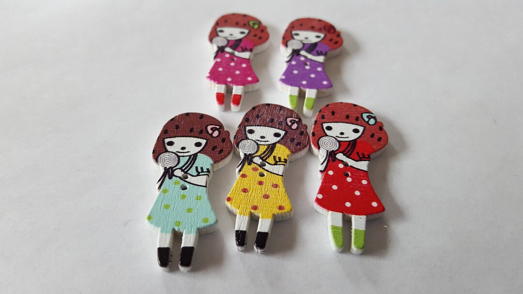 5 Wood Buttons 1 1/2'' for Hats Big Wood Button for Craft for Headband ...