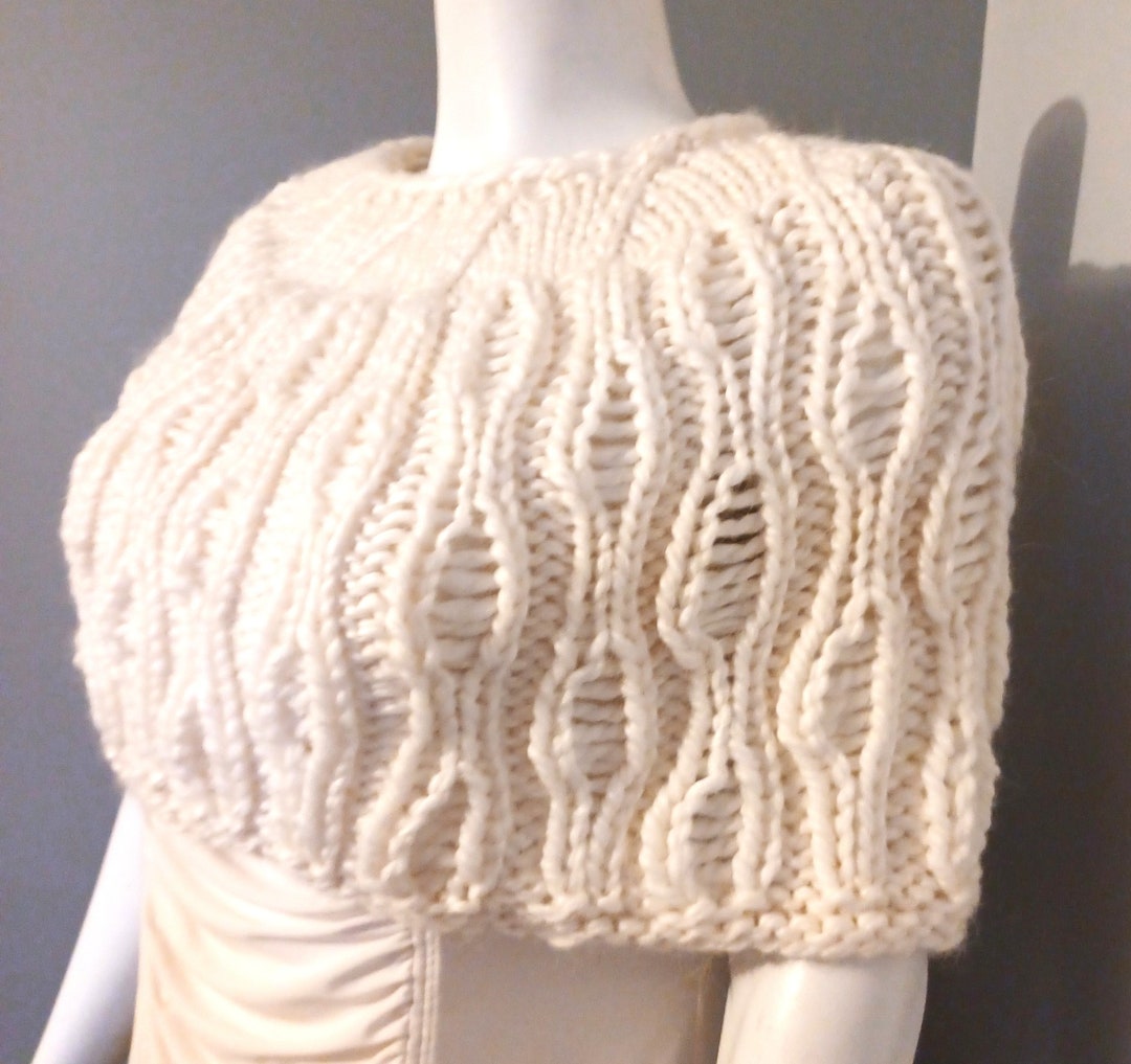 Alpaca Knit Shoulder Cover Handmade Capelet for Women Gift for Her Gift ...