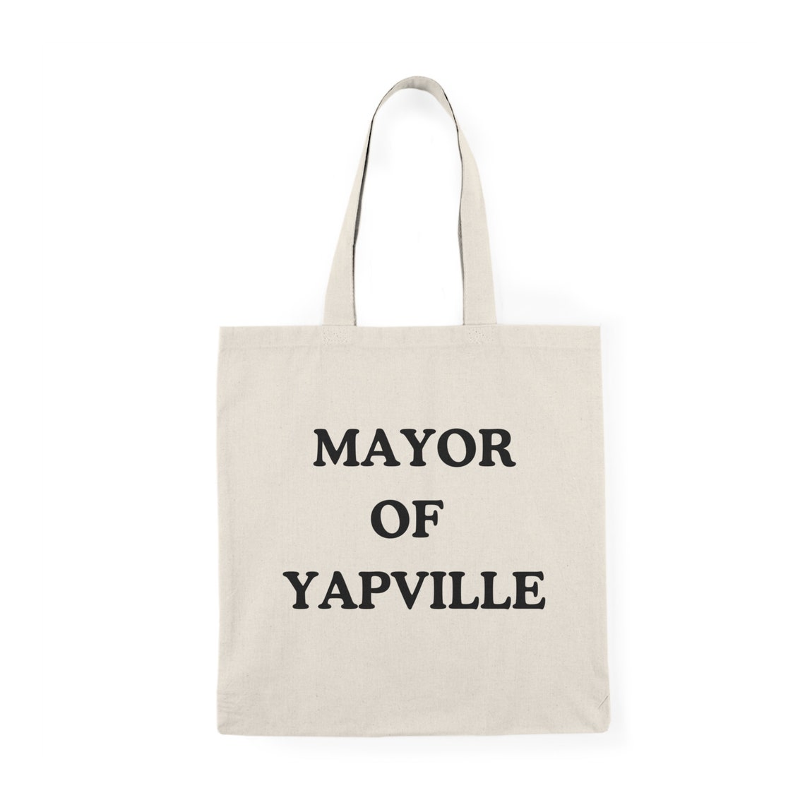 Mayor of Yapville Natural Tote Bag FUNNY SLOGAN GRAPHIC College ...