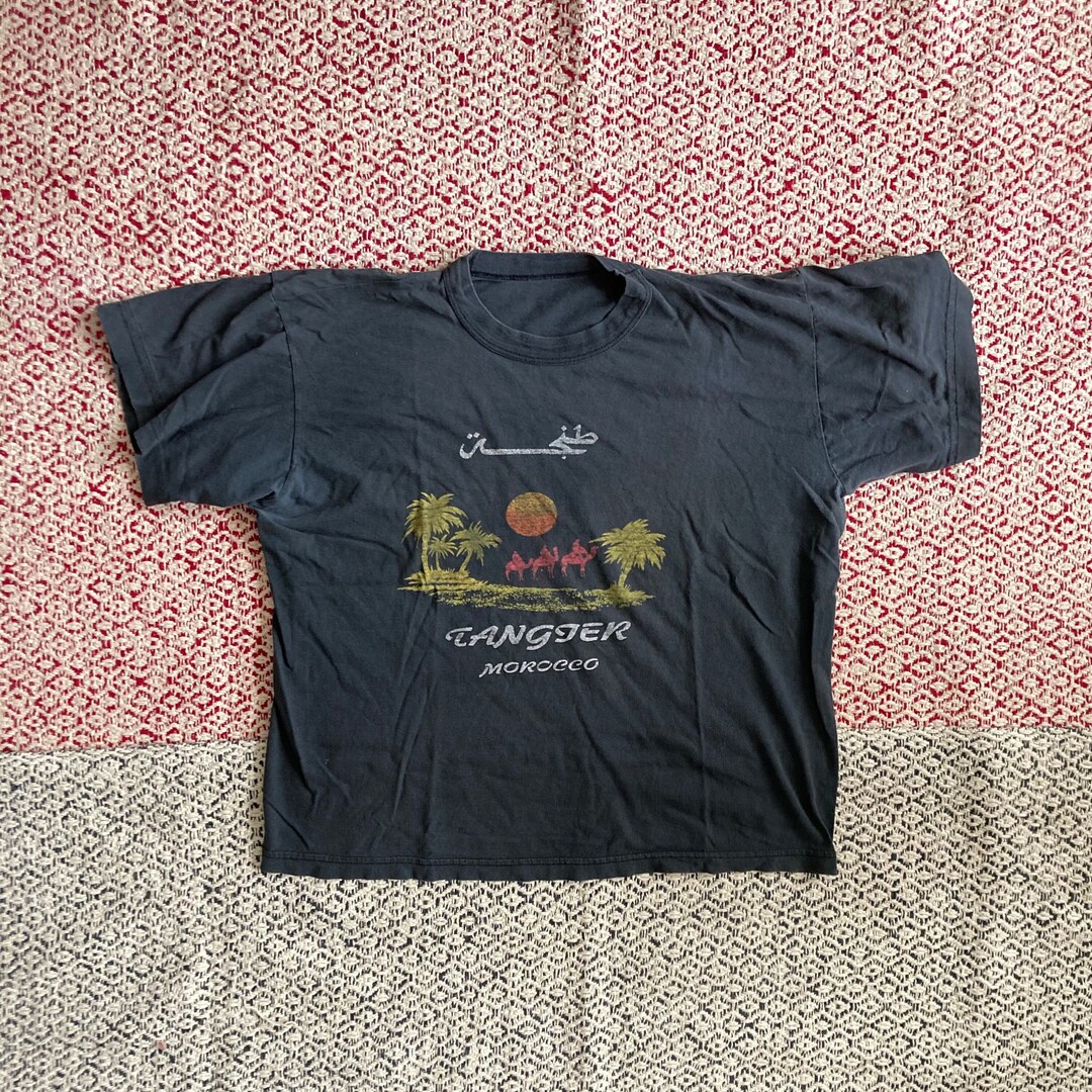 Vintage 90s Tangier Morocco T-shirt Black Medium M - Etsy