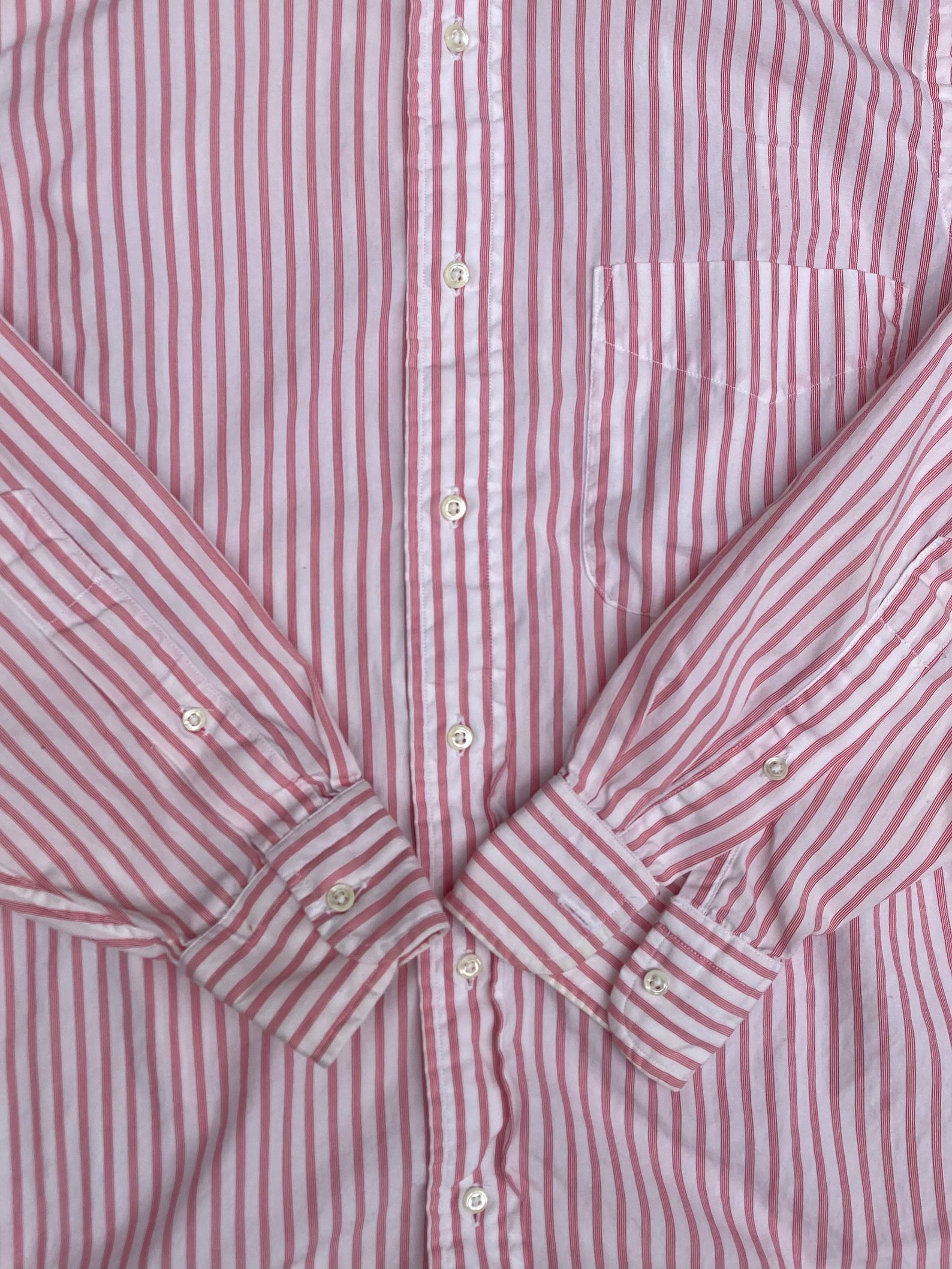 Vintage 80s Red Striped Shirt Vertical Soft Long Sleeve Button Down ...