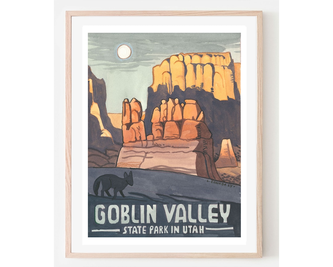 Goblin Valley Travel Poster- Utah Travel Poster, Utah State Park, Utah ...