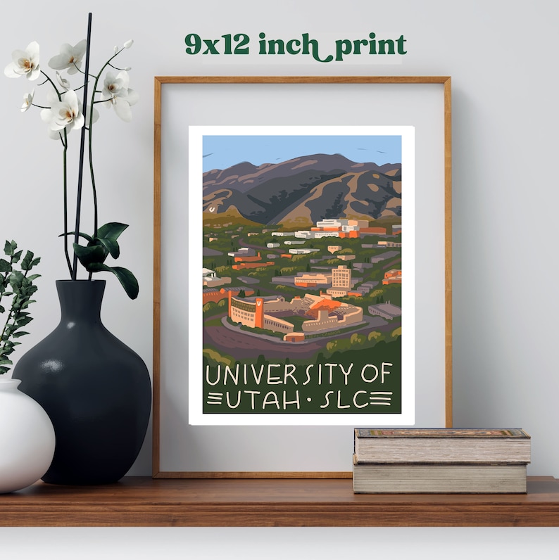 University of Utah Campus Travel Poster- University of Utah Art, Utah ...
