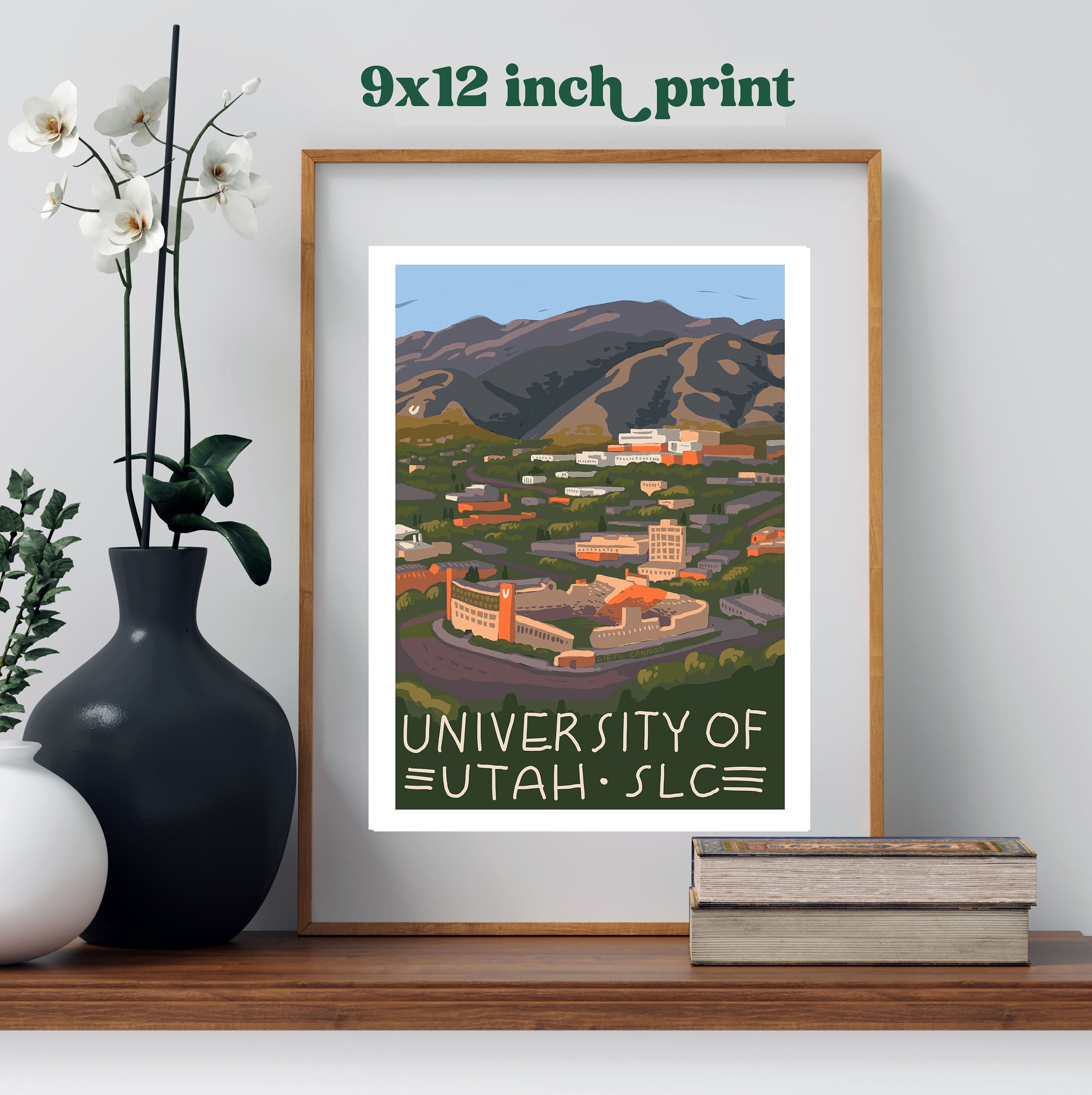 University of Utah Campus Travel Poster University of Utah Art, Utah ...