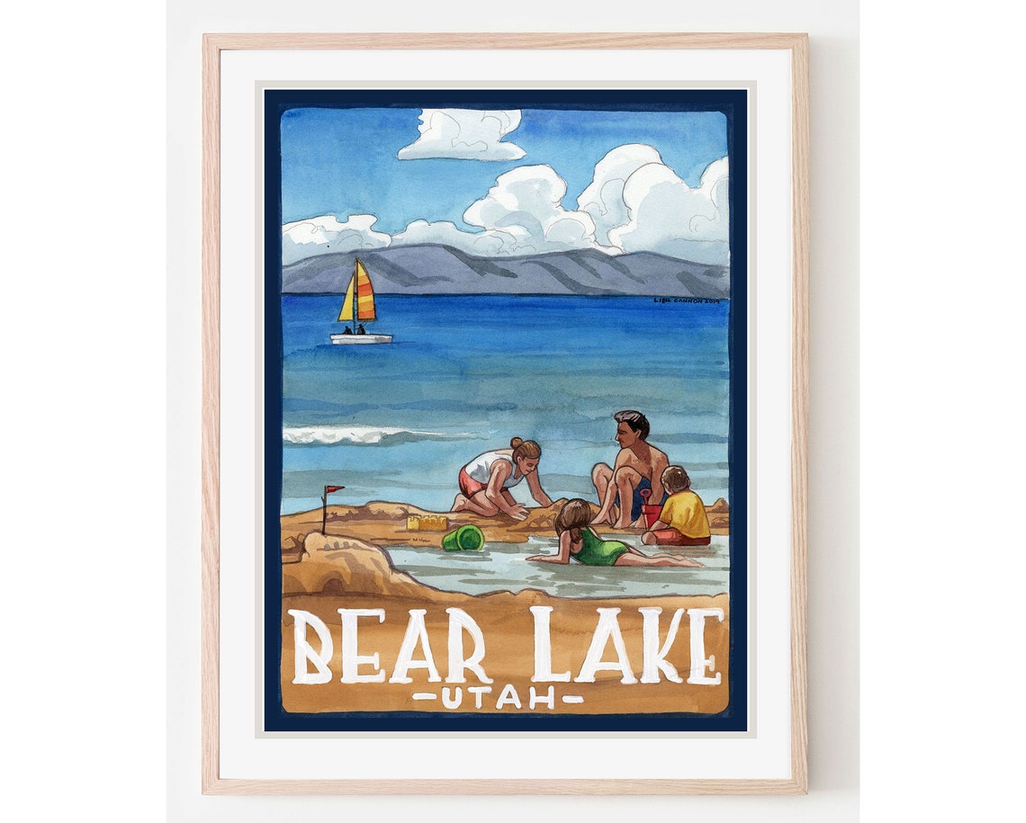 Bear Lake Travel Poster Utah Travel Poster Utah Art Décor - Etsy