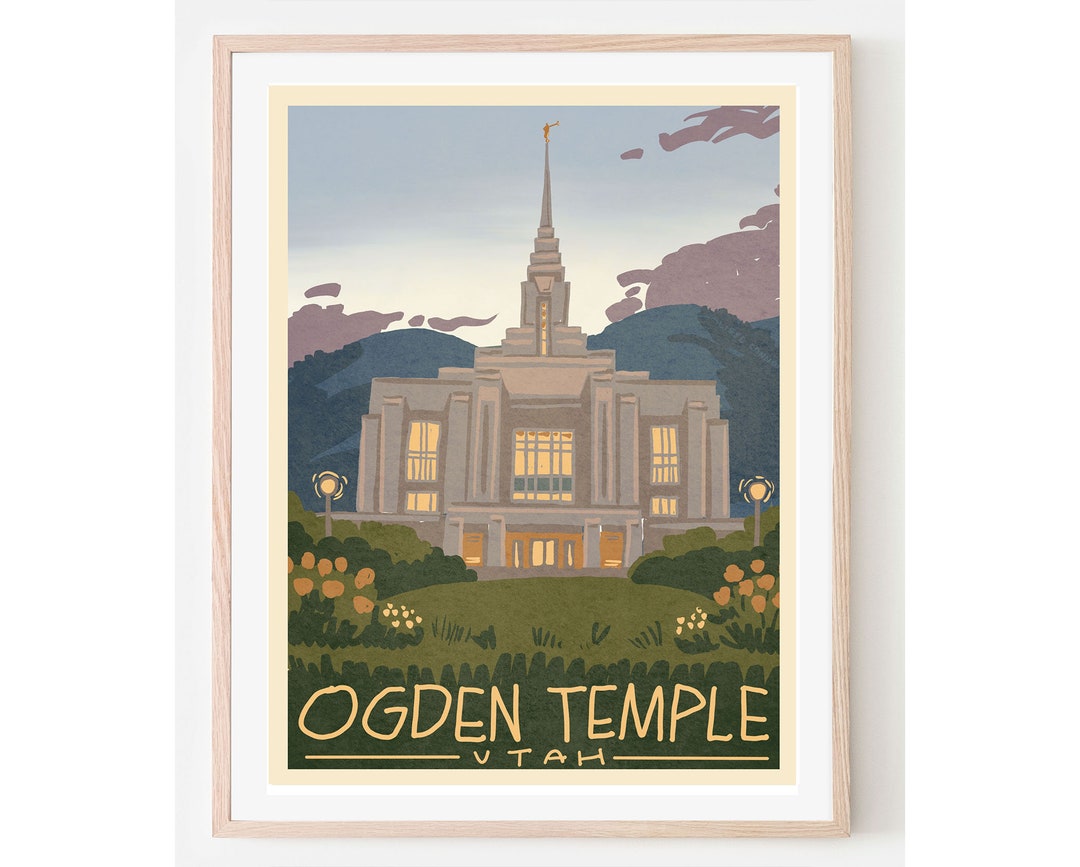 Ogden LDS Temple Travel Poster- Mormon Temple Art, LDS Art, LDS Home ...