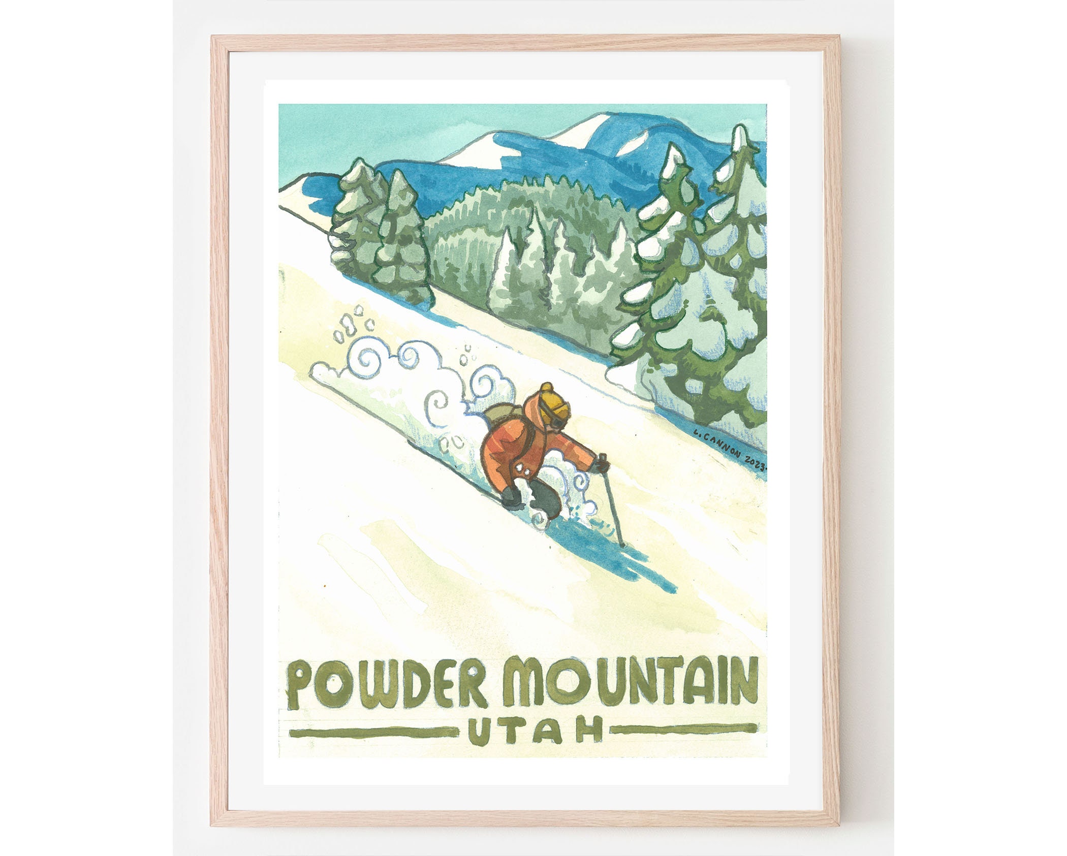 Powder Mountain Travel Poster- Utah Travel Poster, Utah Art Décor ...