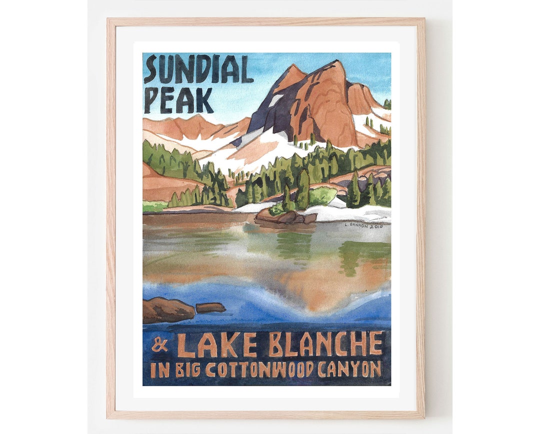 Lake Blanch Travel Poster- Lake Blanch Utah Art, Wasatch Mountains ...