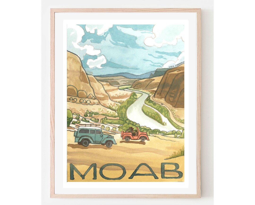 Moab Utah Travel Poster- Moab Art, Southern Utah Art, Southern Utah ...