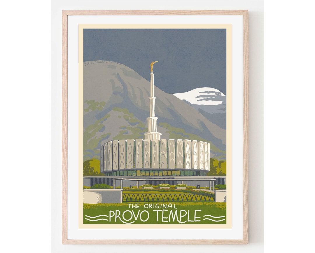 Provo Temple Travel Poster- Mormon Temple Art, LDS Art, LDS Home Décor ...