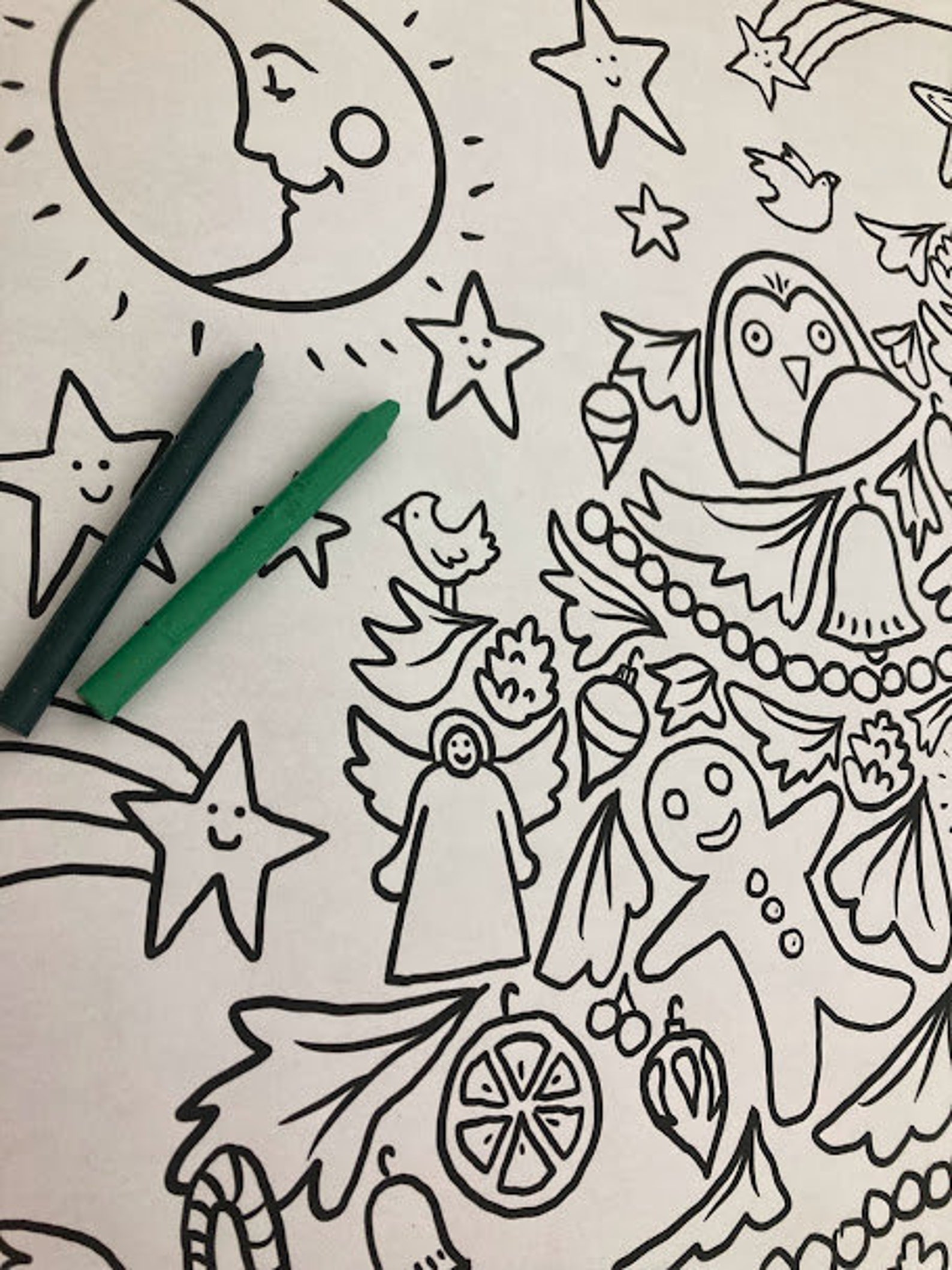 Giant Christmas Tree Coloring Page- Printable Christmas Coloring Page ...