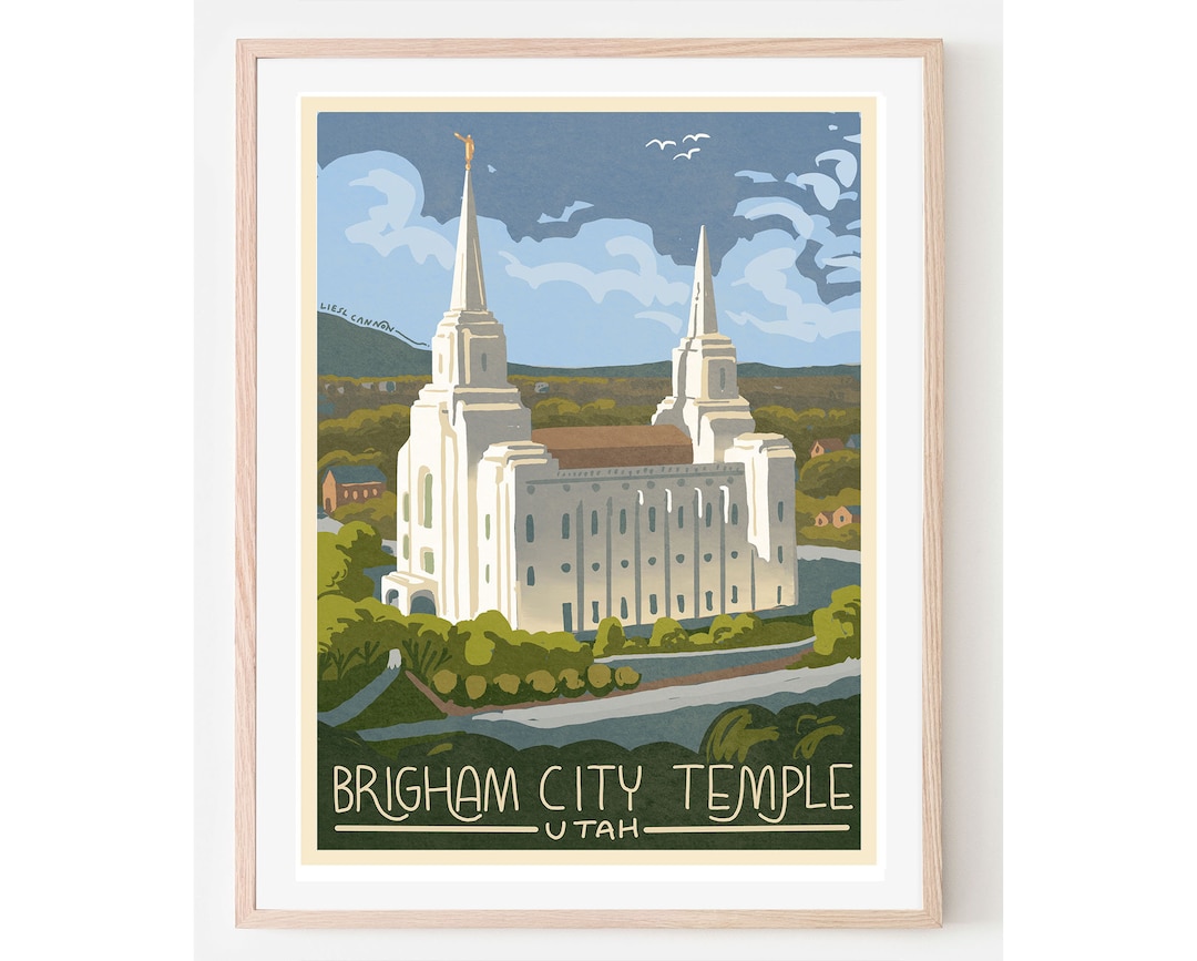 Brigham City LDS Temple Travel Poster- Mormon Temple Art, LDS Art, LDS ...