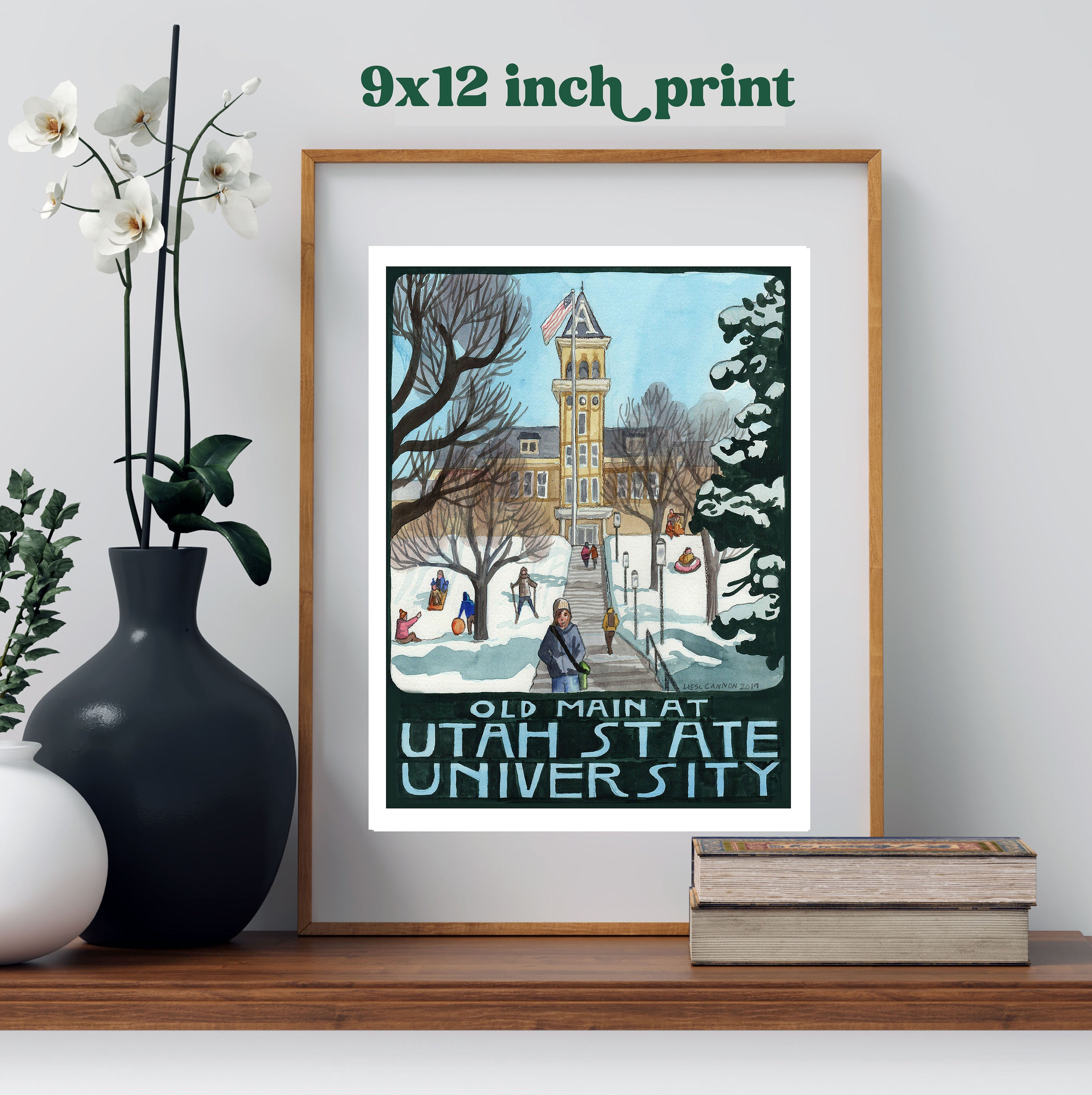 Old Main Travel Poster Utah State University, USU, Logan Utah, Cache ...