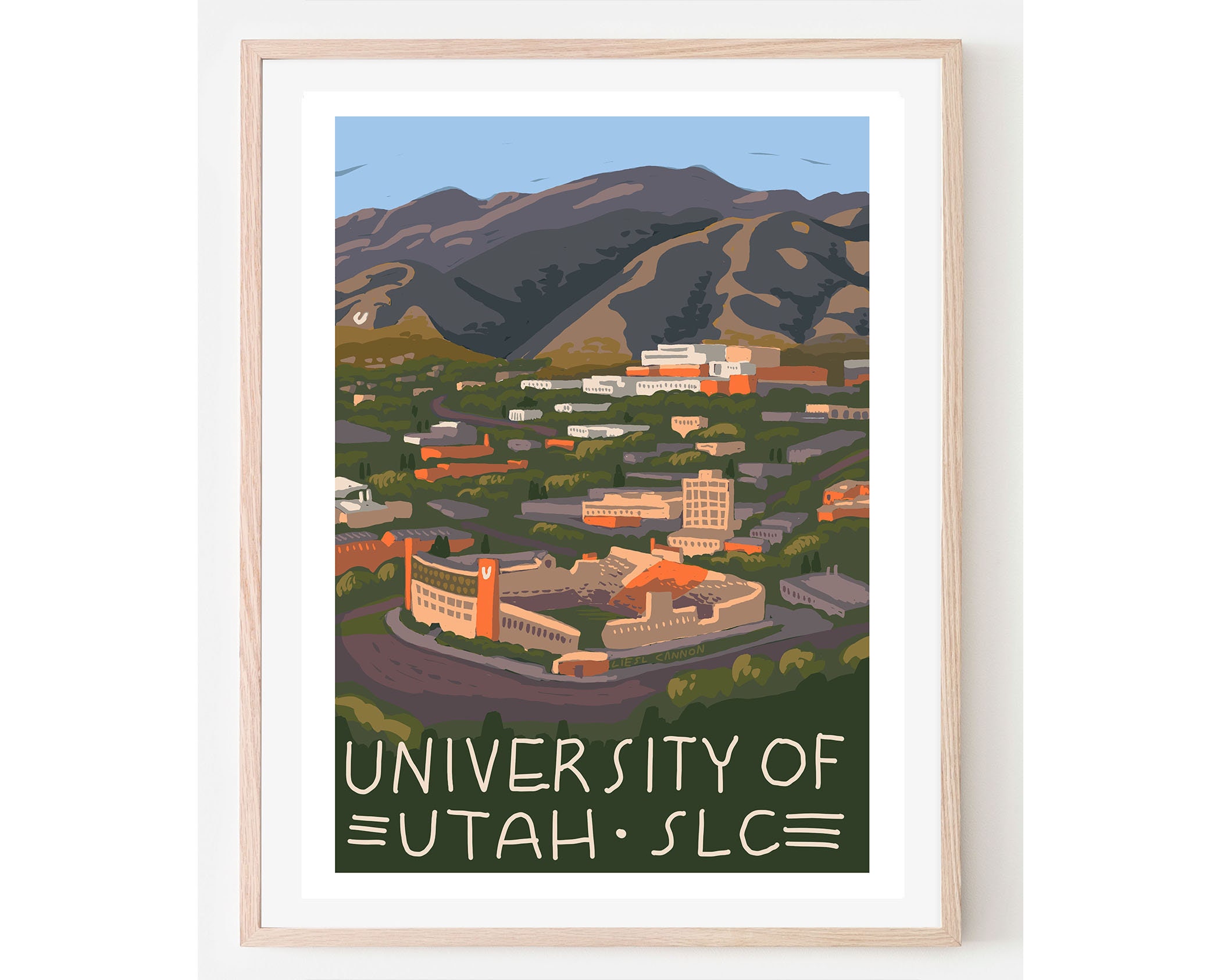 University of Utah Campus Travel Poster University of Utah Art, Utah ...