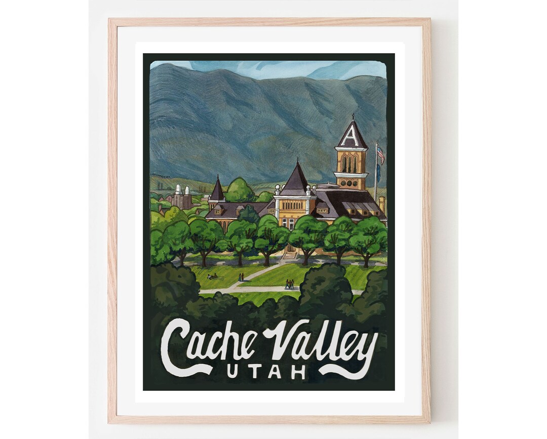 Cache Valley Travel Poster- Utah Travel Poster, Cache Valley Art, Utah ...