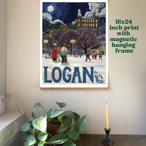 Logan Vintage Ice Rink Travel Poster- Utah Travel Poster, Cache Valley ...