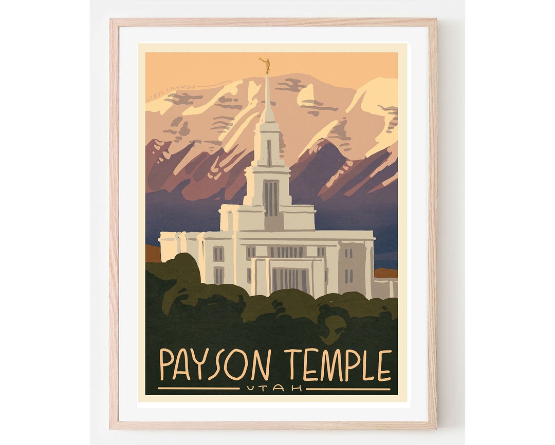 Payson LDS Temple Travel Poster- Mormon Temple Art, LDS Art, LDS Home ...