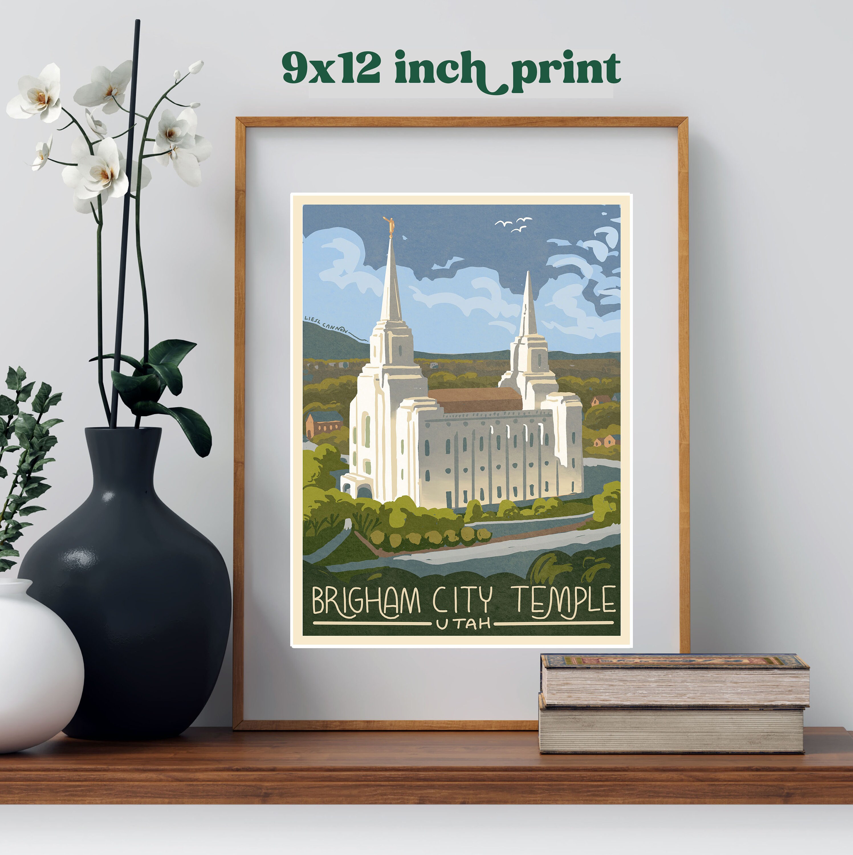 Brigham City LDS Temple Travel Poster- Mormon Temple Art, LDS Art, LDS ...