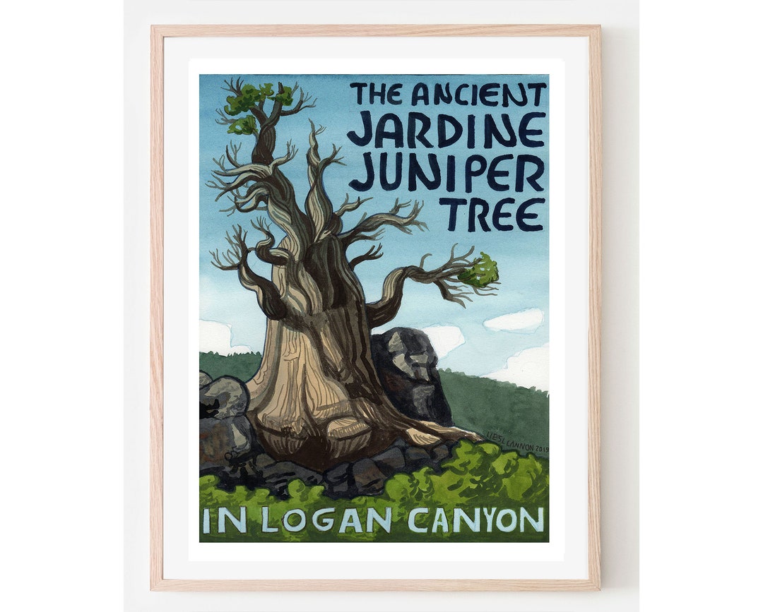 Jardine Juniper Tree Travel Poster- Utah Travel Poster, Cache Valley ...