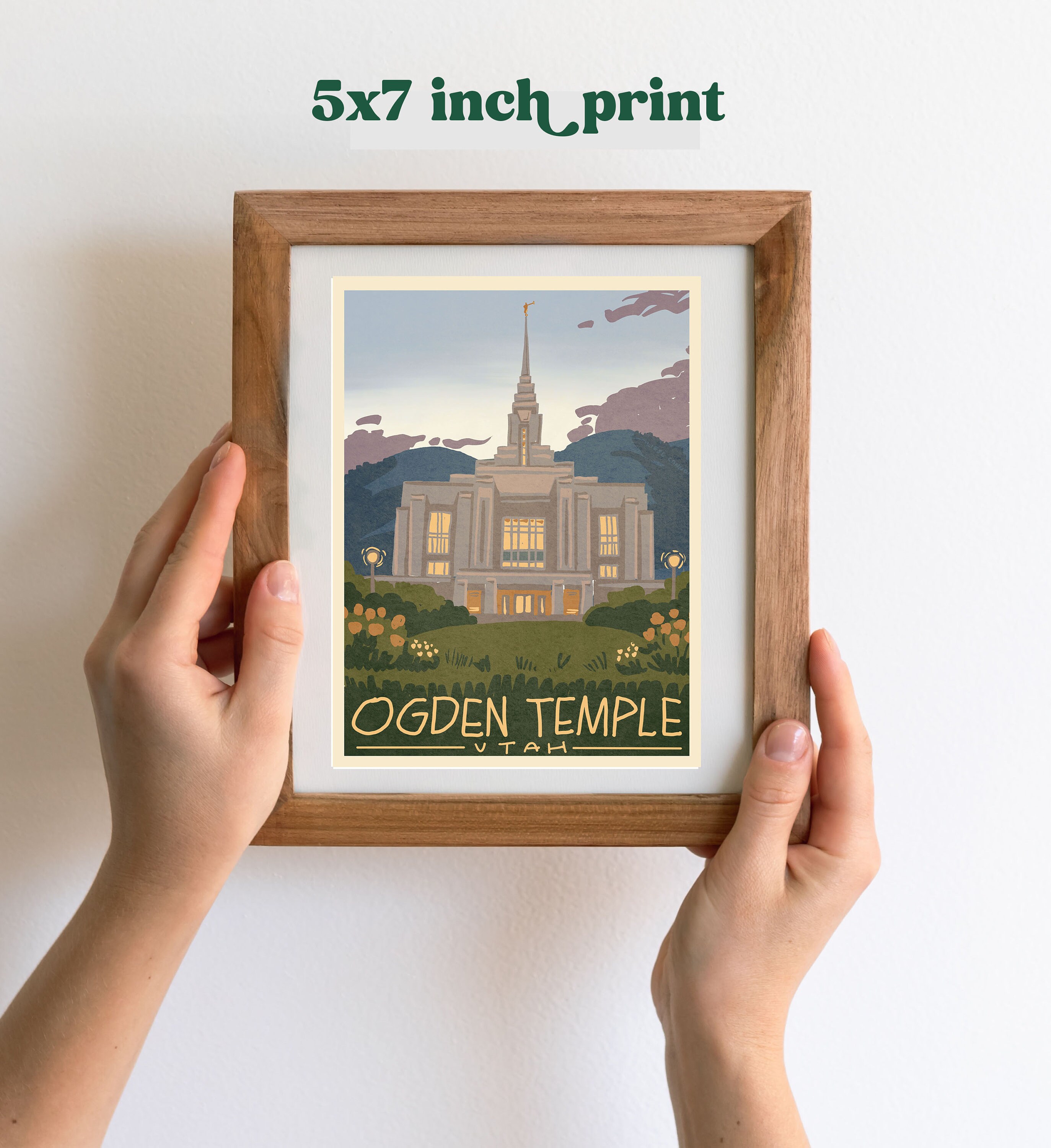 Ogden LDS Temple Travel Poster Mormon Temple Art, LDS Art, LDS Home ...
