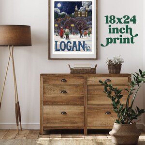Logan Vintage Ice Rink Travel Poster- Utah Travel Poster, Cache Valley ...