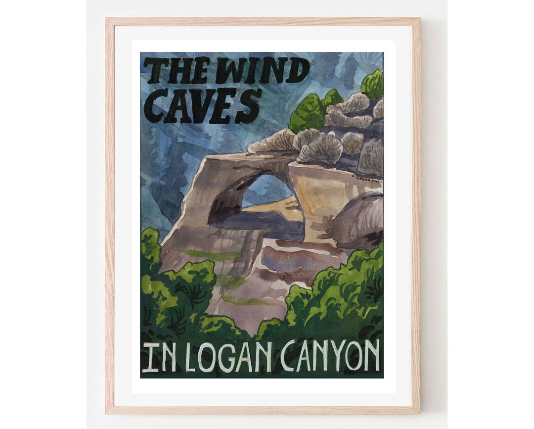 Wind Caves Travel Poster- Utah State University, USU, Logan Utah, Cache ...