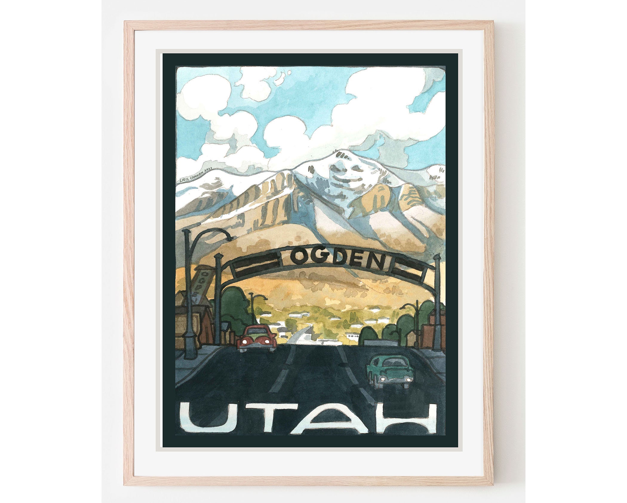 Ogden Travel Poster- Ogden Utah, Ben Lomond Mountain, Utah Wall Décor ...