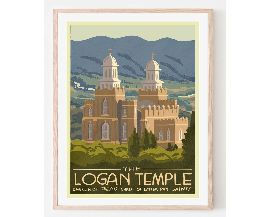 Logan LDS Temple Travel Poster- Mormon Temple Art, LDS Art, LDS Home ...
