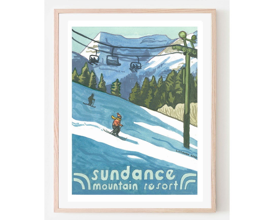 Sundance Ski Resort Travel Poster- Utah Travel Poster, Utah Art Décor ...