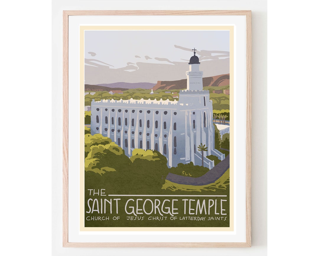 Saint George LDS Temple Travel Poster- Mormon Temple Art, LDS Art, LDS ...