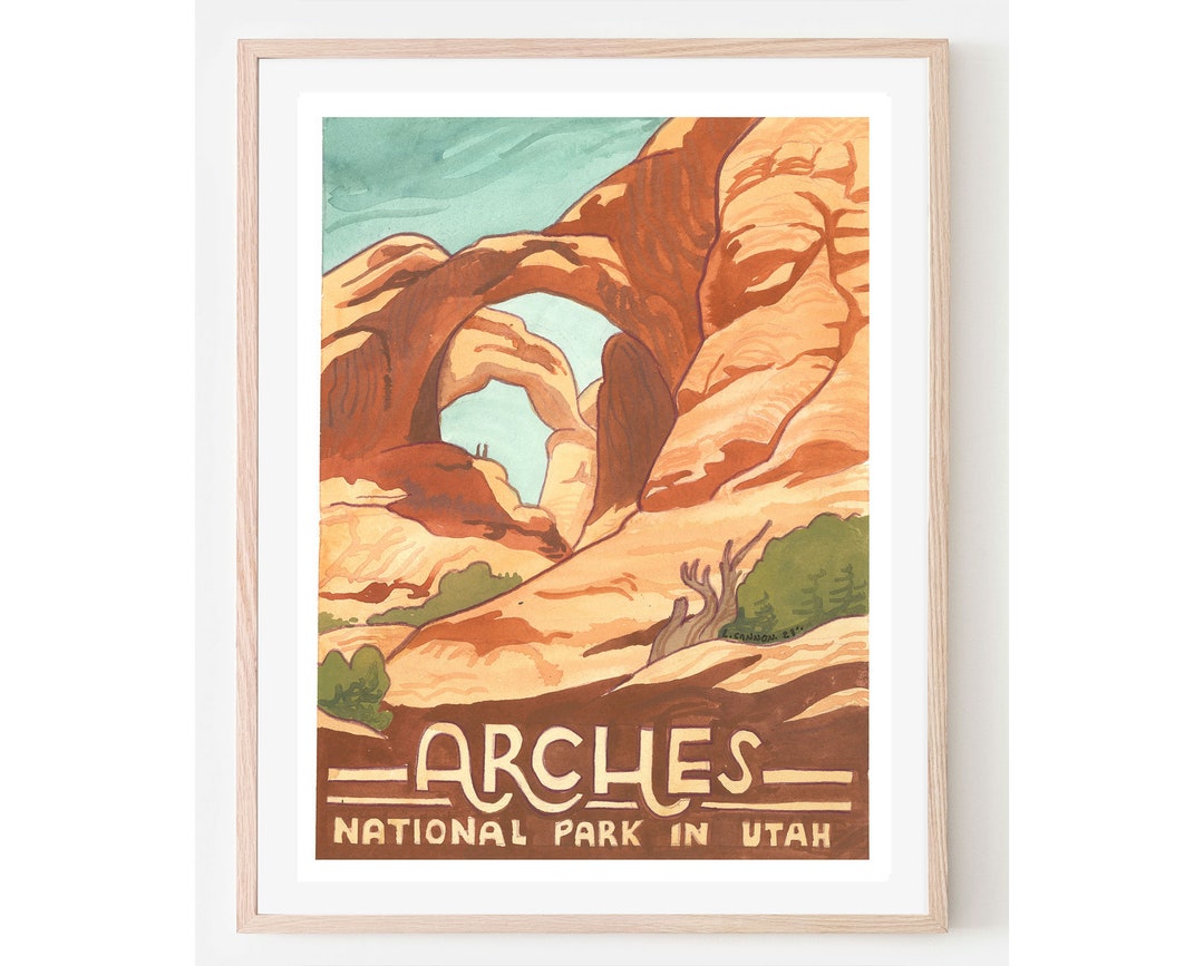 Arches National Park Travel Poster- Utah Travel Poster, National Park ...