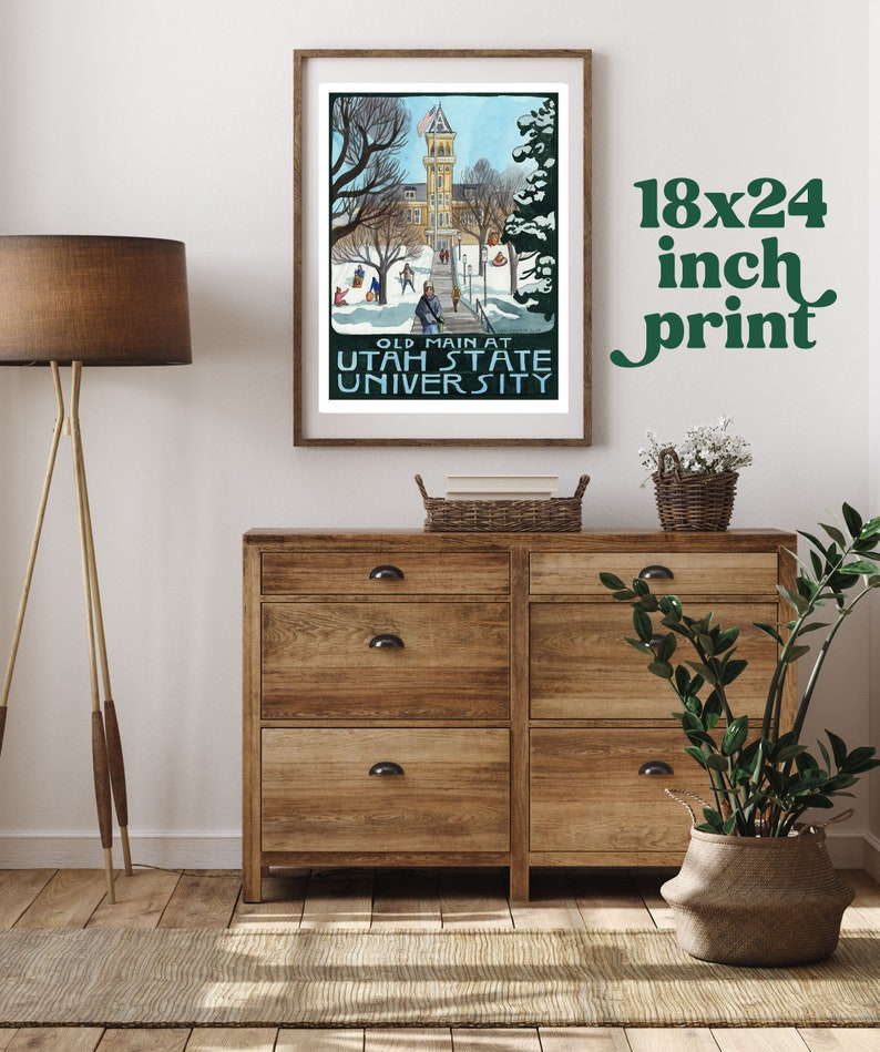 Old Main Travel Poster- Utah State University, USU, Logan Utah, Cache ...
