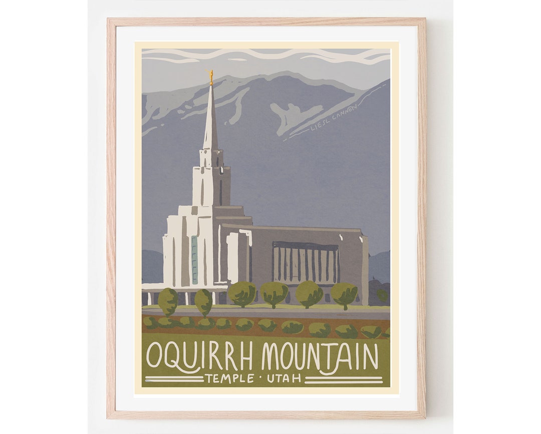 Oquirrh Mountain LDS Temple Travel Poster- Mormon Temple Art, LDS Art ...
