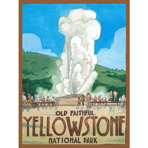 Yellowstone Postcard Yellowstone National Park Die Cut - Etsy