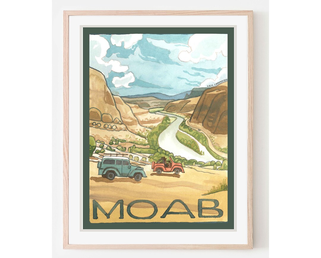 Moab Utah Travel Poster Moab Art Southern Utah Art Southern - Etsy