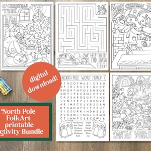 North Pole Coloring Pages- Christmas Activity, Christmas Coloring ...