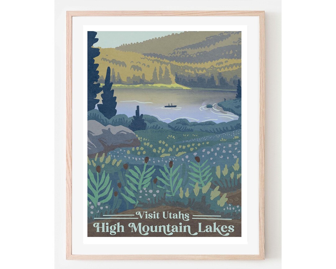 Utah Lakes Travel Poster- Utah Travel Poster, Utah Home Décor, Utah Art ...