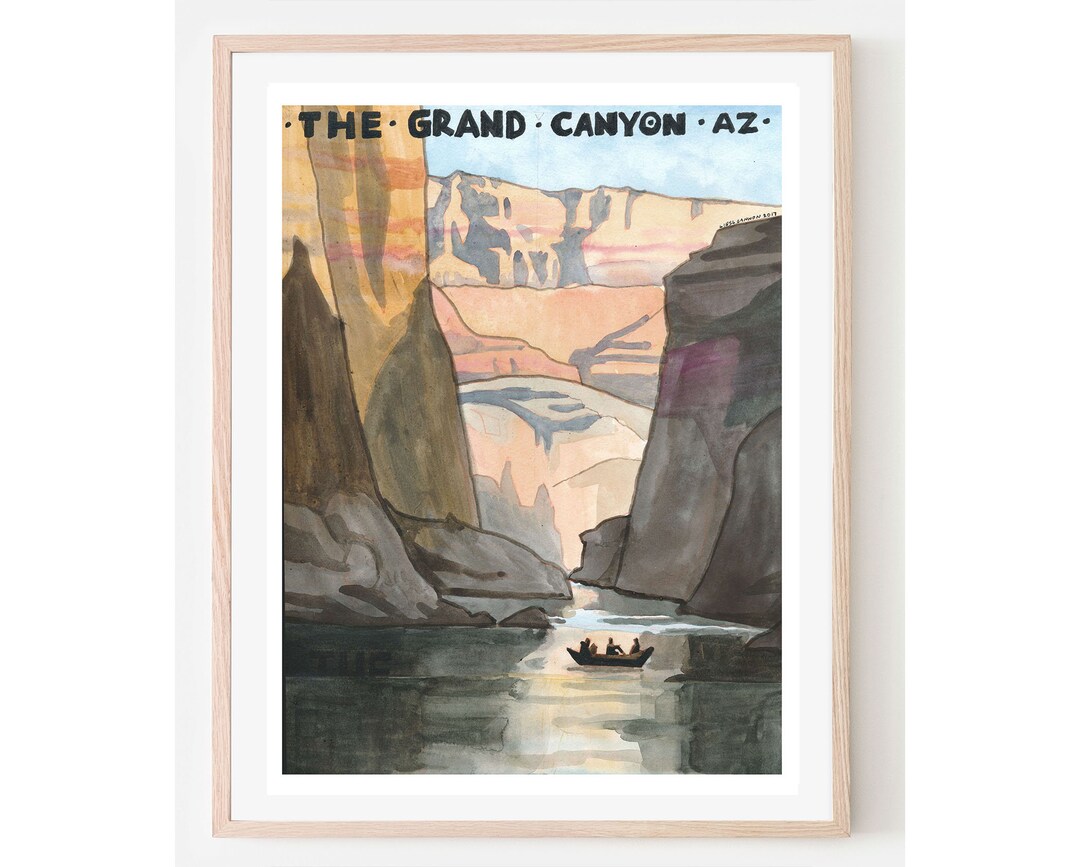 Grand Canyon Travel Poster- Arizona Travel Poster, National Park Art ...