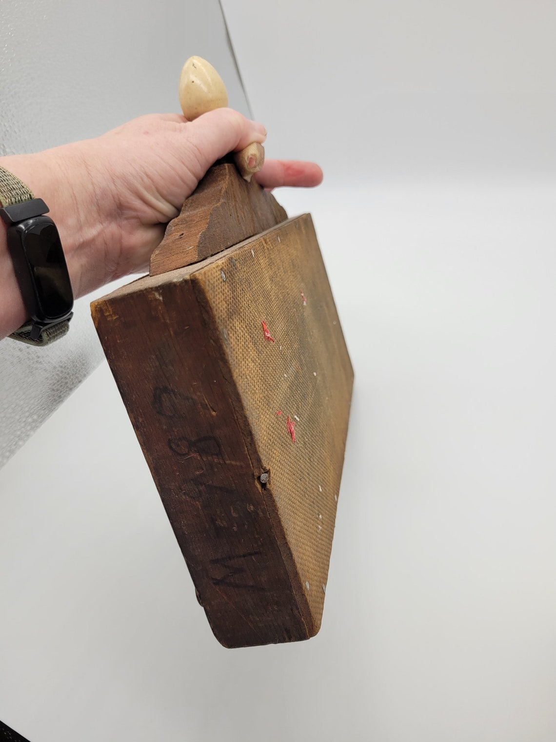 Assemblage Wooden Box With Antique Toys, 1895 Postcard, Antique Wick ...