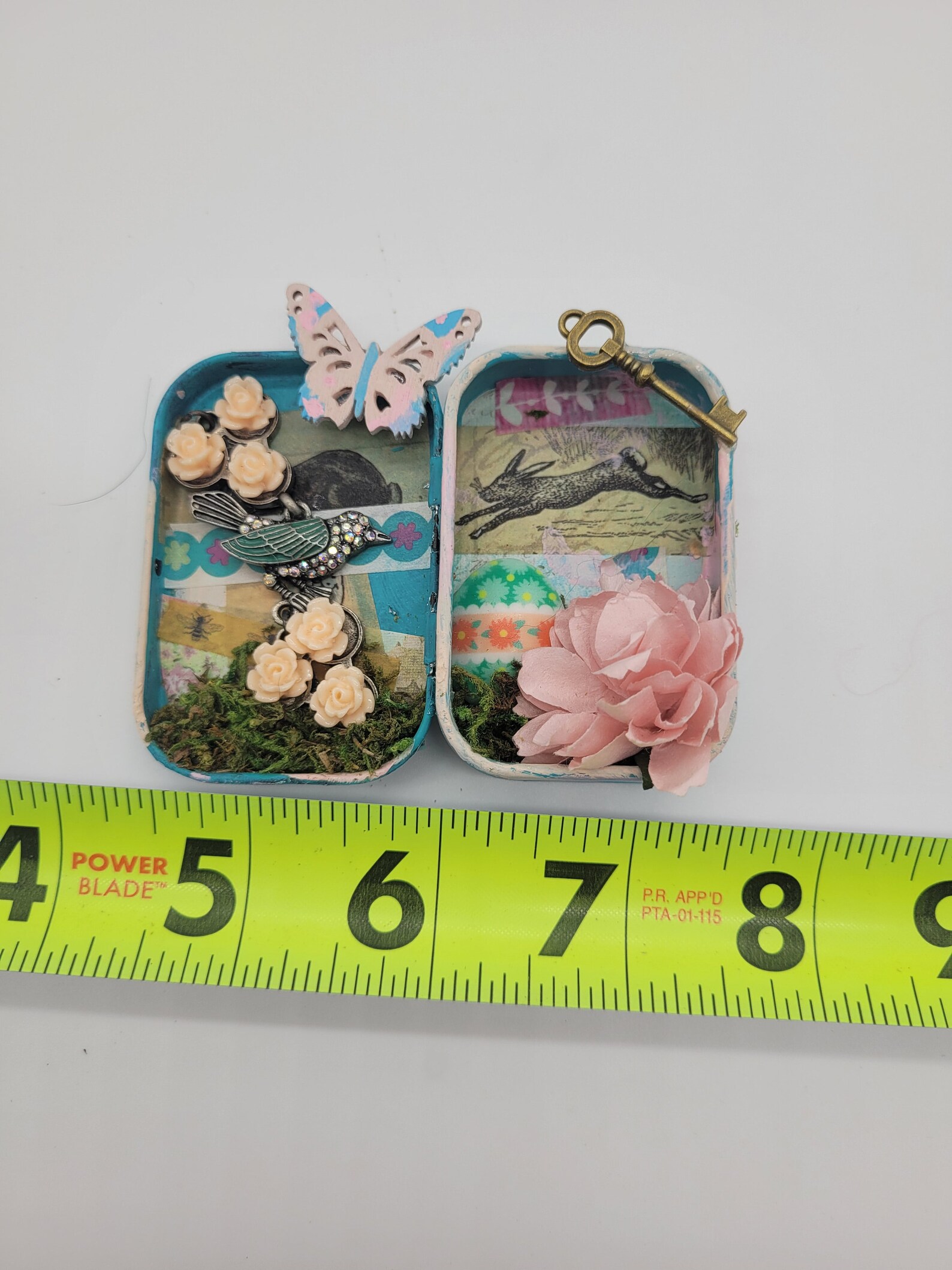 Easter Art Tin, Upcycled Mint Tin, Butterfly, Flowers, Bunny - Etsy