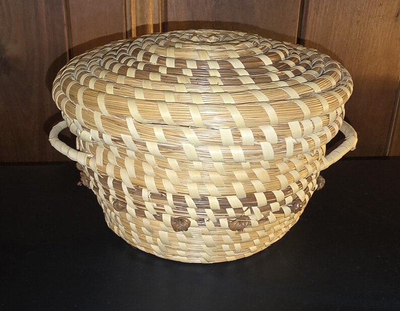 Charleston Sweetgrass Gullah Basket With Lid - Etsy