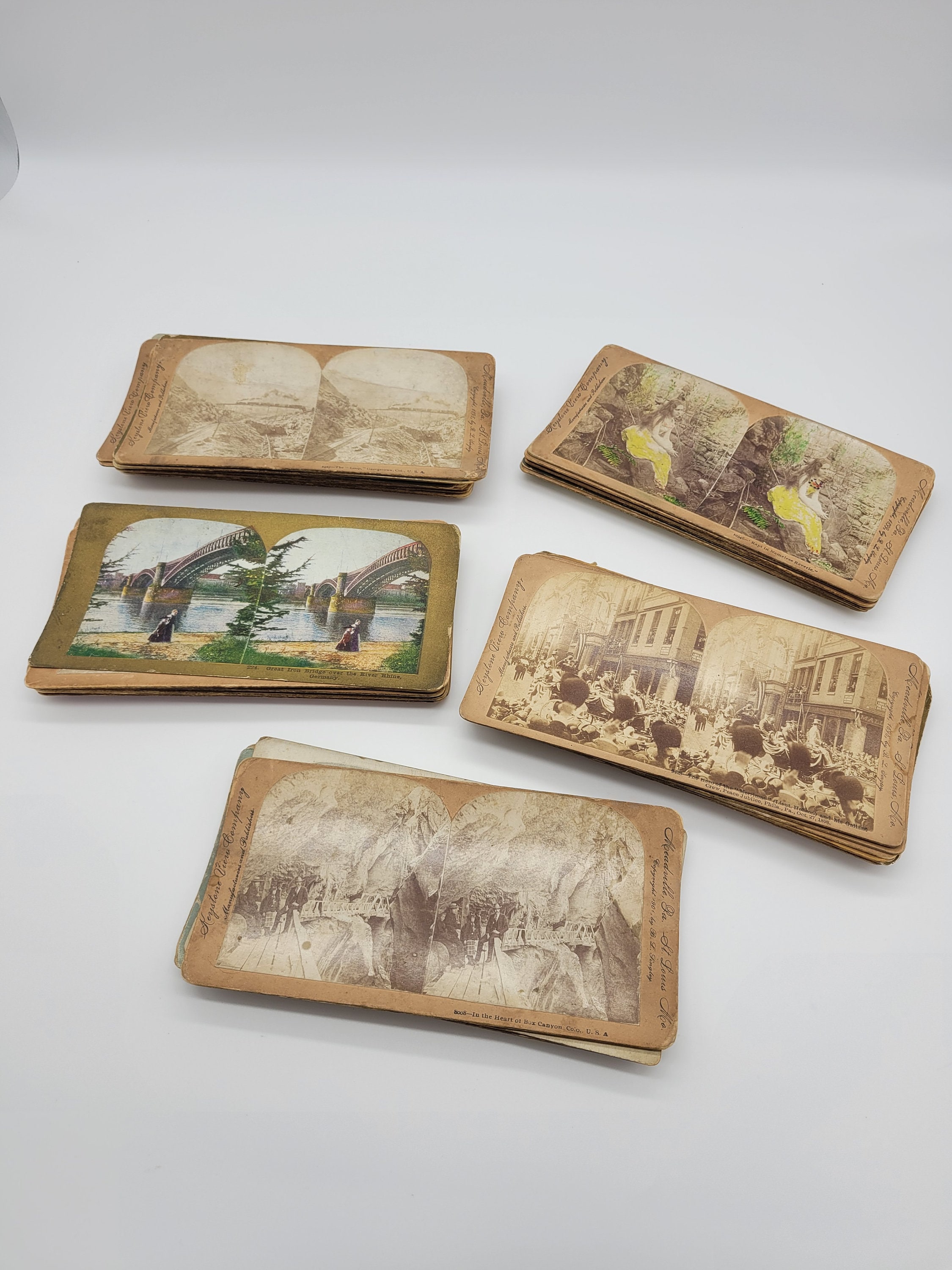 A Set of 50 Stereograph Cards, Antique, Nature, People, Bridges - Etsy
